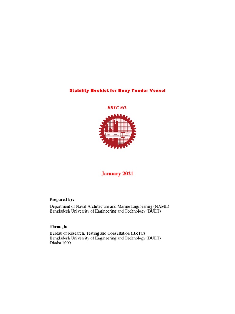 BTV Stability Booklet | PDF | Watercraft | Ships