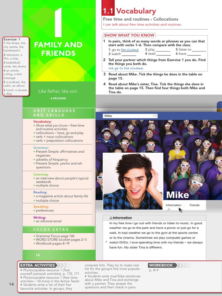 Family and Friends: Vocabulary | PDF | Adjective | Question
