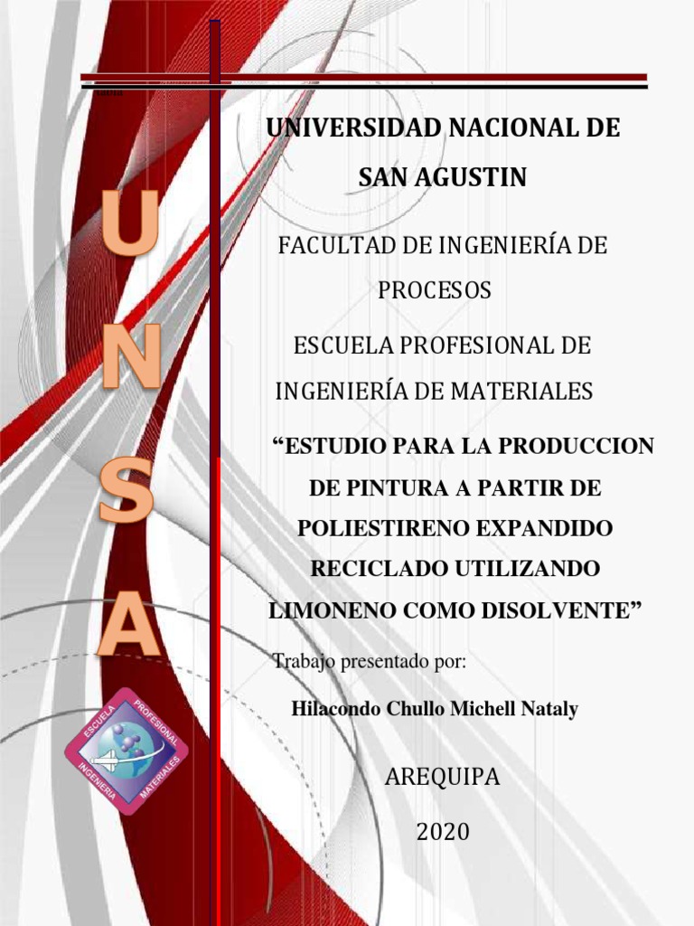Fabricación de Pintura A Base de D-Limoneno Con Poli Estireno Expandido ...