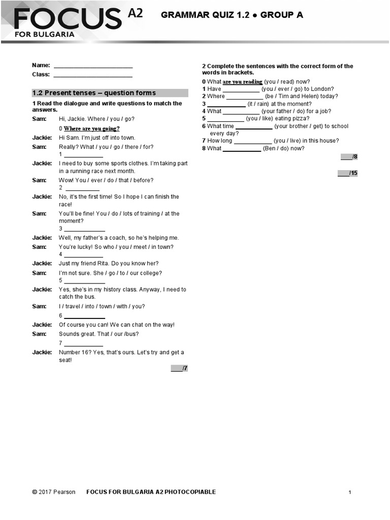 1.2 Present Tenses - Question Forms | PDF | Linguistics | Grammar