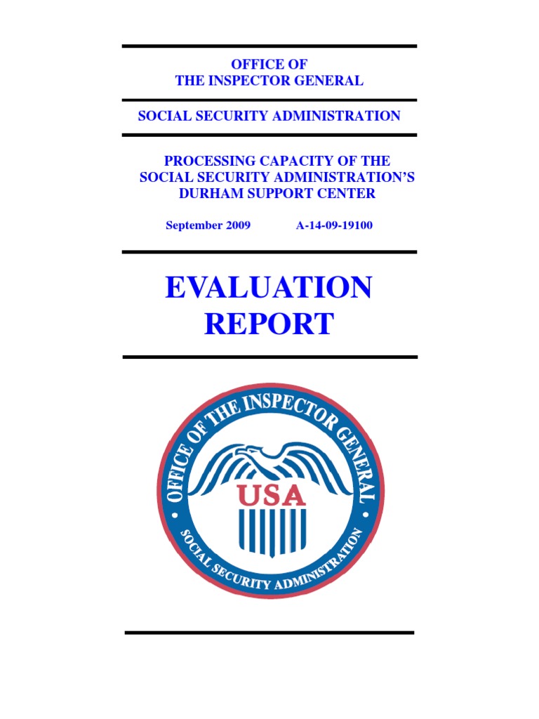 Evaluation: Office of The Inspector General Social Security ...