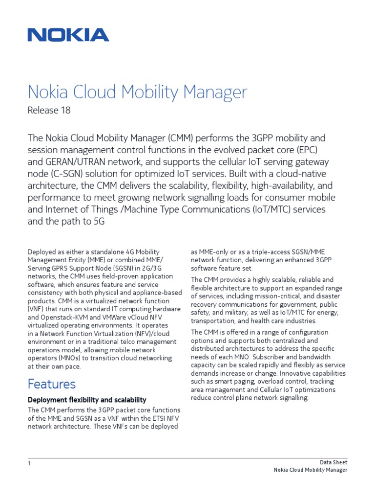 Nokia CMM Data Sheet EN | PDF | Networks | Information Technology