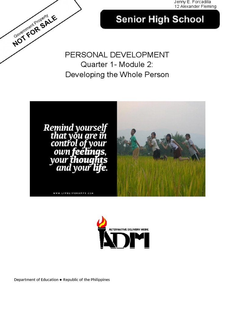 PerDev Q1 Module 2 Developing The Whole Person Ver1-ForCADILLA | PDF | Feeling | Self Control