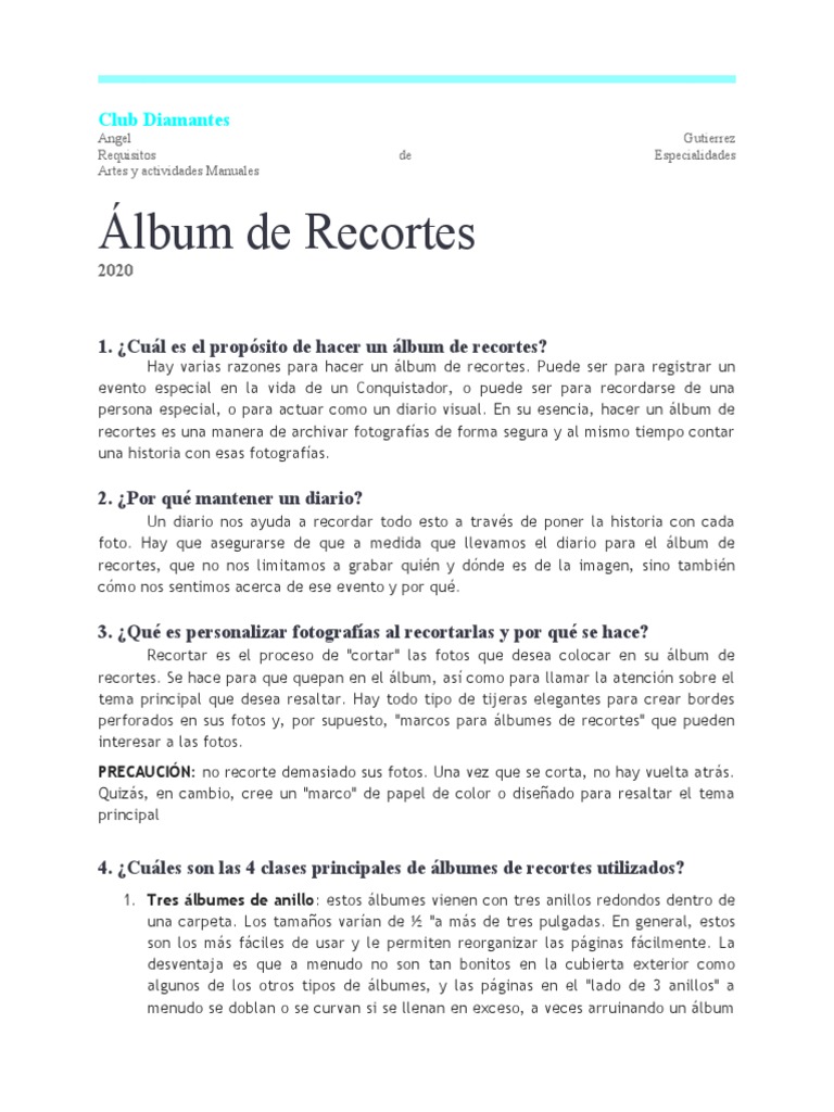 Album de Recortes | PDF | Papel | Artes (general)