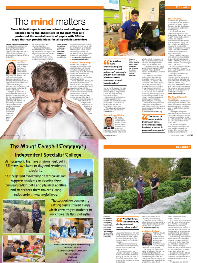 The Mind Matters | PDF | Mental Health | Autism