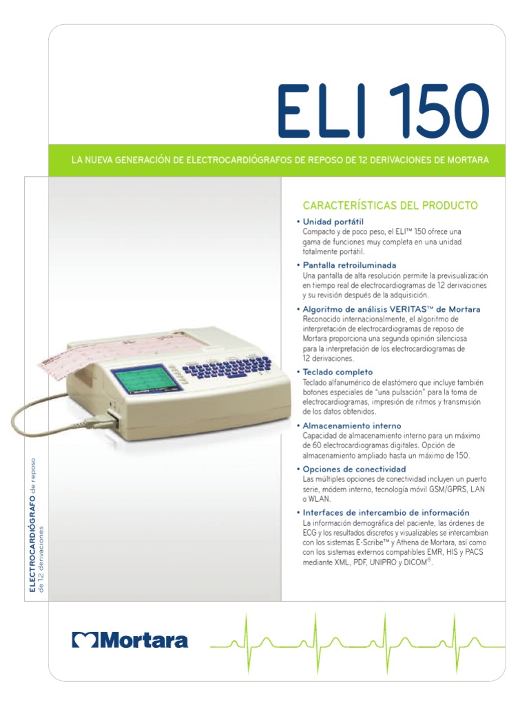 Catalogo Electrocardiografo Inteligente Mortara Instrument Eli 150 ...