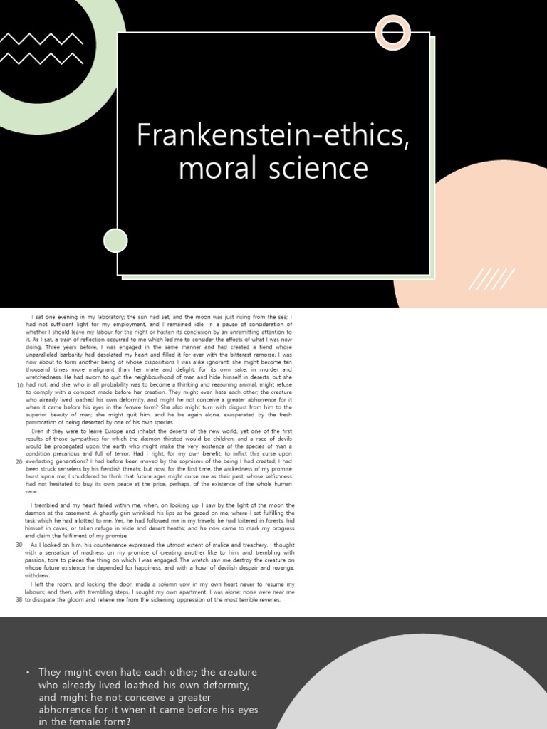 Frankenstein-Ethics, Moral Science | PDF