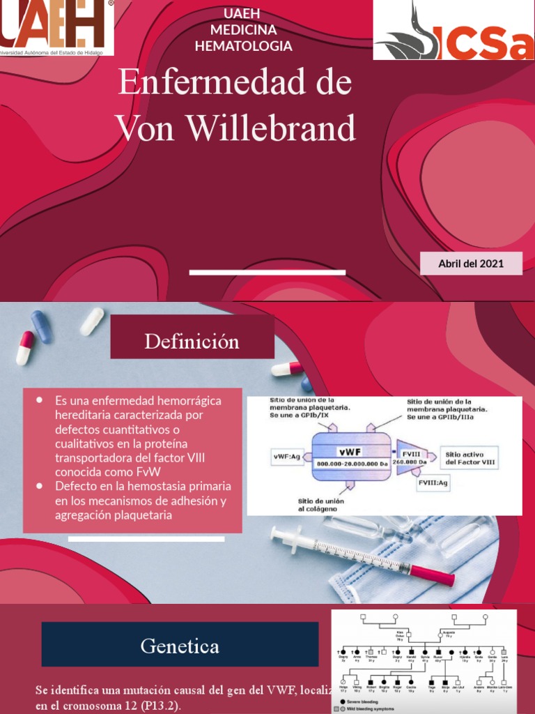 Enfermedad de Von Willebrand | PDF | Hematología | Anatomía