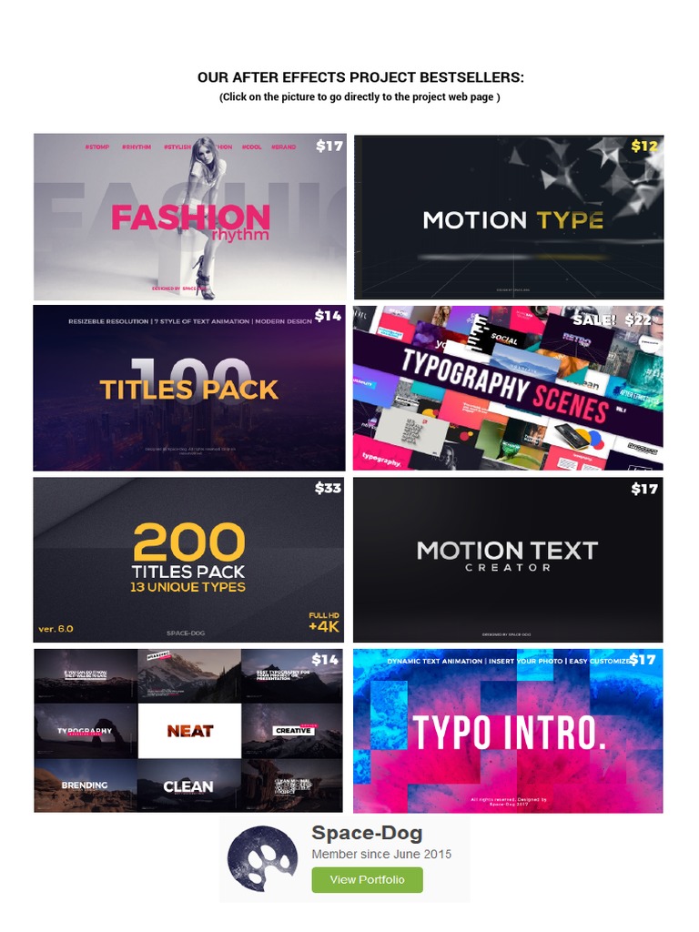 Our After Effects Project Bestsellers:: (Click On The Picture To Go ...