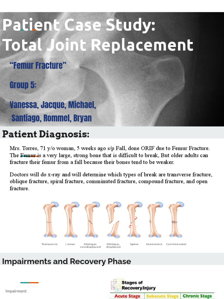 Patient Case Study Total Joint Replacement | PDF | Knee | Physical Therapy