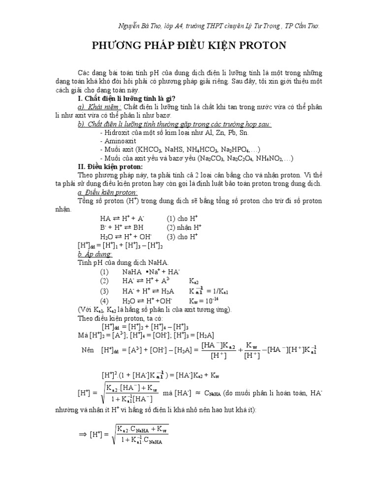 Điều kiện proton | PDF
