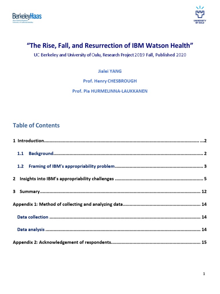 The Rise, Fall, and Resurrection of IBM Watson Health | PDF | Watson ...