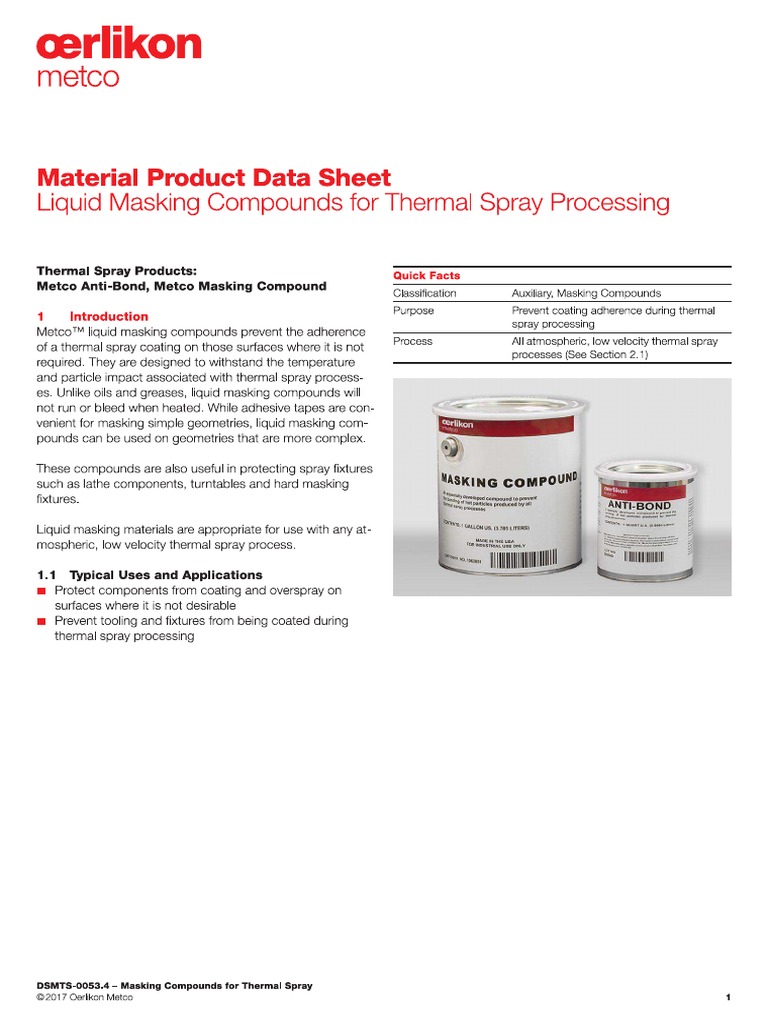 Metco Anti-Bond Masking Compound | PDF