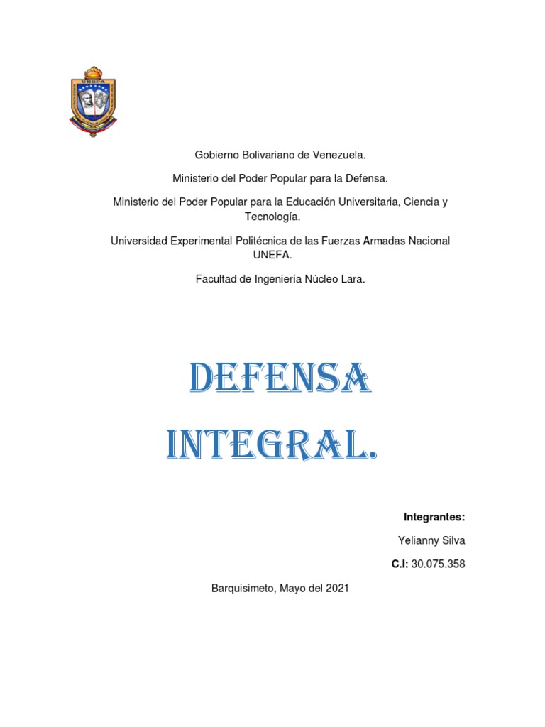 Defensa Integral de La Nación | PDF | Estado (política) | Venezuela