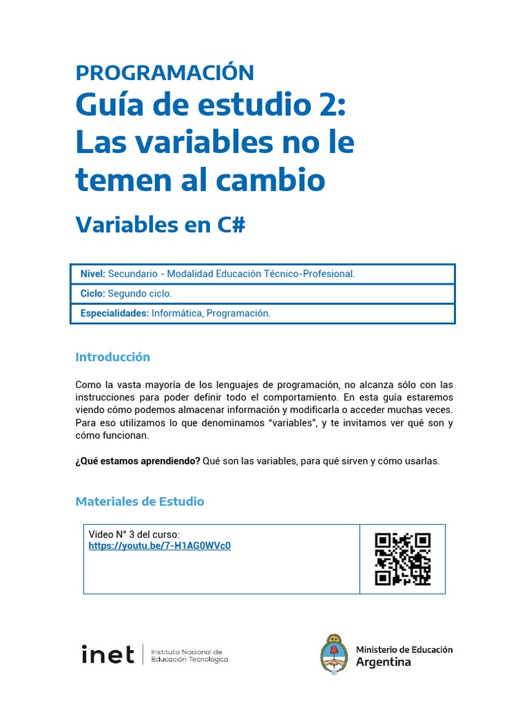 C 02 Variables | PDF | C Sharp (lenguaje de programación ...
