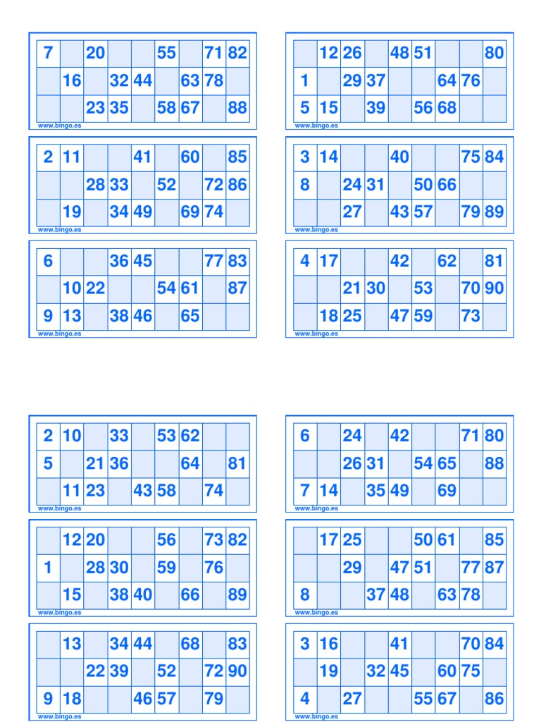 Números y combinaciones de bingo | PDF