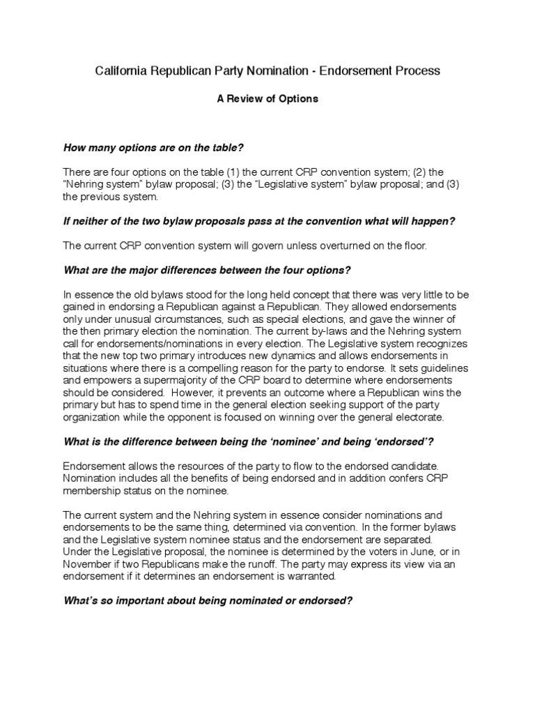 CA-GOP Primary Options | PDF | Republican Party (United States ...