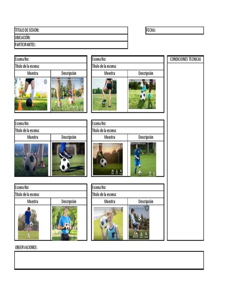 Plantillas Storyboard Futbol | PDF