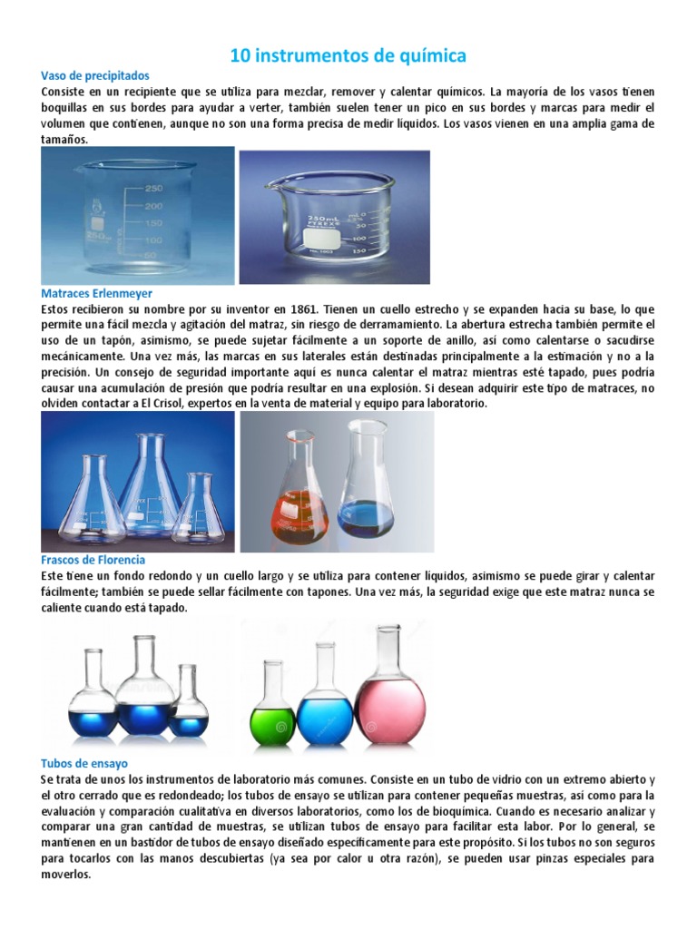 10 Instrumentos Esenciales de Química | PDF | Science | Ingeniería