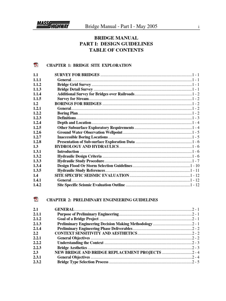 Bridge Manual Part I: Design Guidelines | PDF | Bridge | Deep Foundation