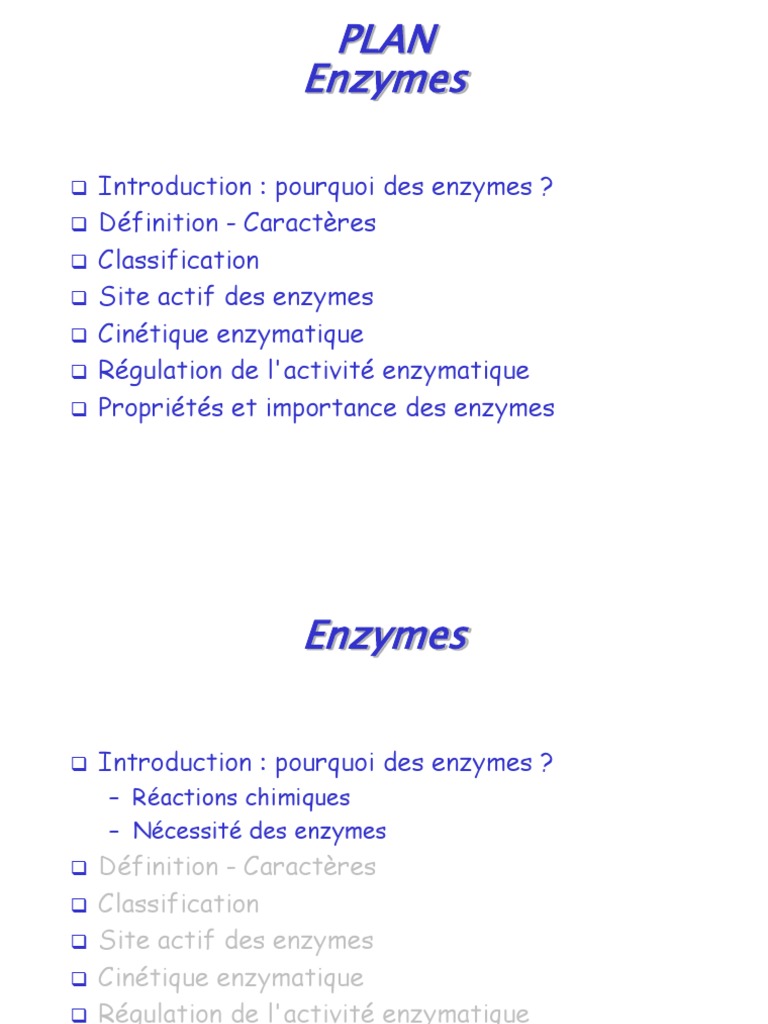 Enzymes PACES 12-13 | PDF | Cinétique enzymatique | Enzyme