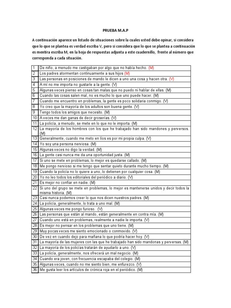 Formato Prueba Map | PDF