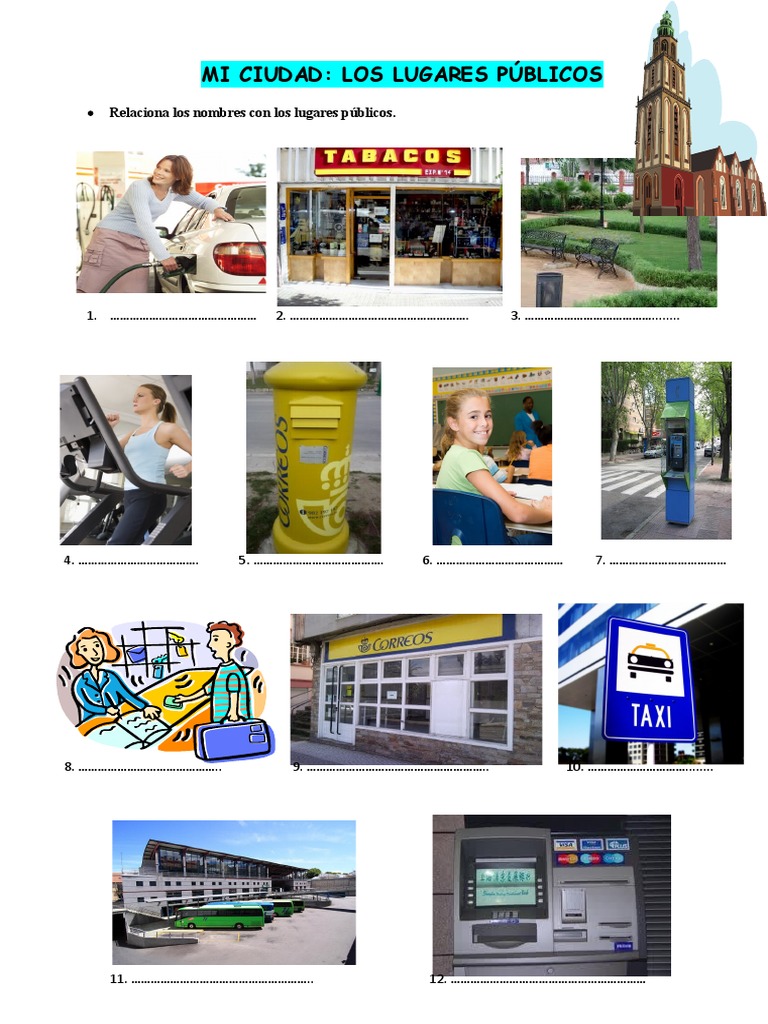Los Lugares Publicos en La Ciudad Actividades y Juegos Comprension ...