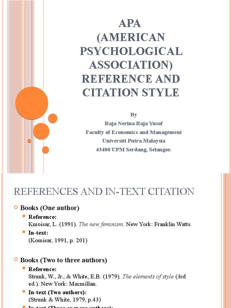 APA Citation and Referencing Styles Ppoint For Students | PDF | Science ...