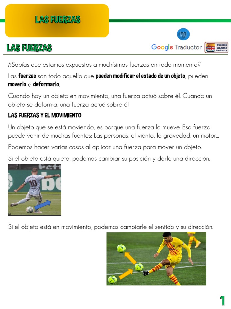 Lección 1 - Las Fuerzas y El Movimiento | PDF | Velocidad | Fuerza