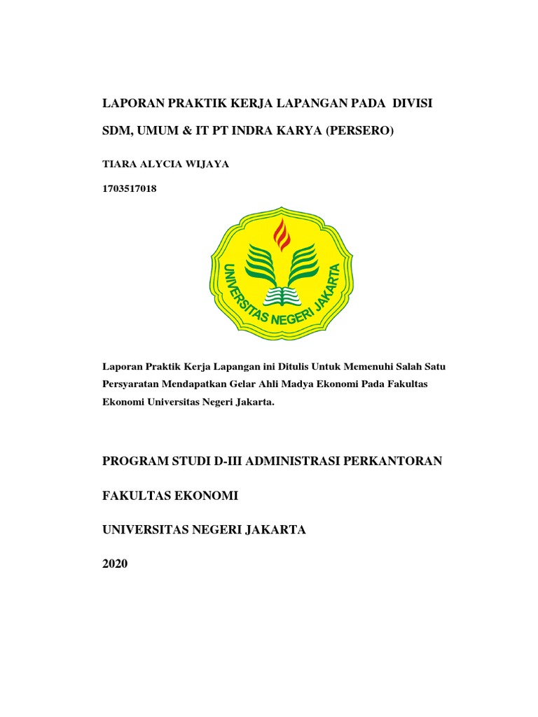 Laporan PKL - Tiara Alycia Wijaya - 1703517018 | PDF