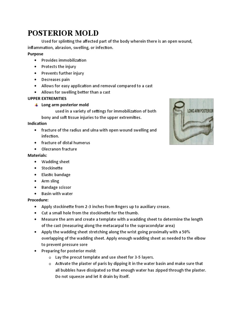 Posterior Mold: Purpose | PDF | Elbow | Foot