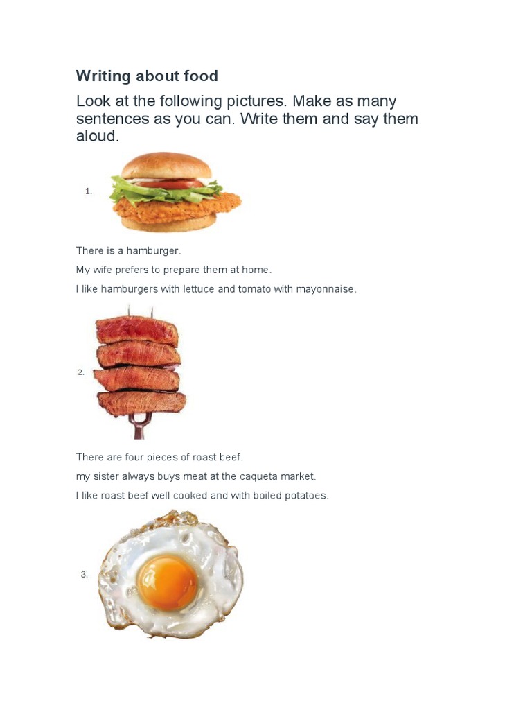 Acv-S06 Homework Escribiendo Comida | PDF