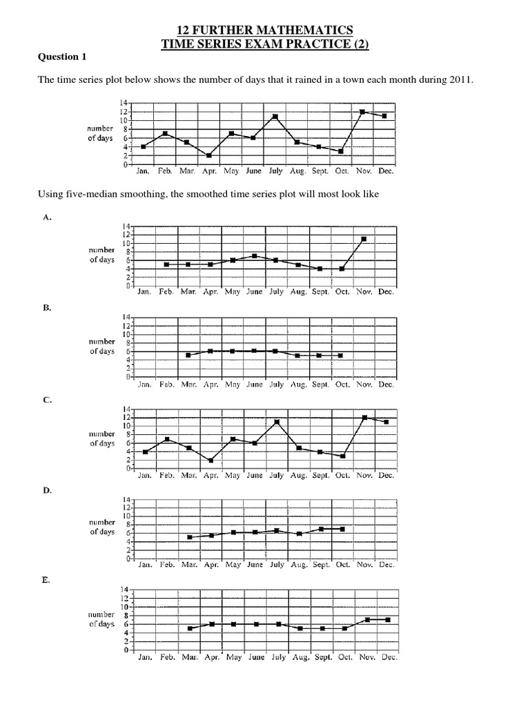 12 Further Mathematics Time Series Exam Practice | PDF | Seasonality ...