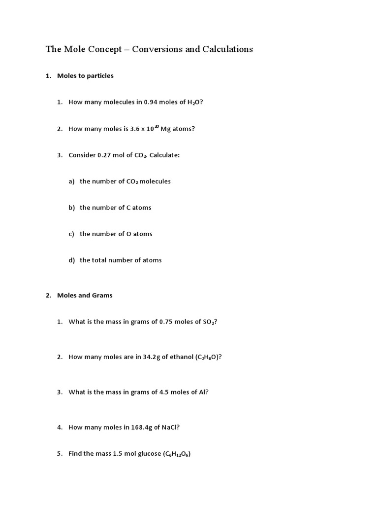 The Mole Concept | PDF