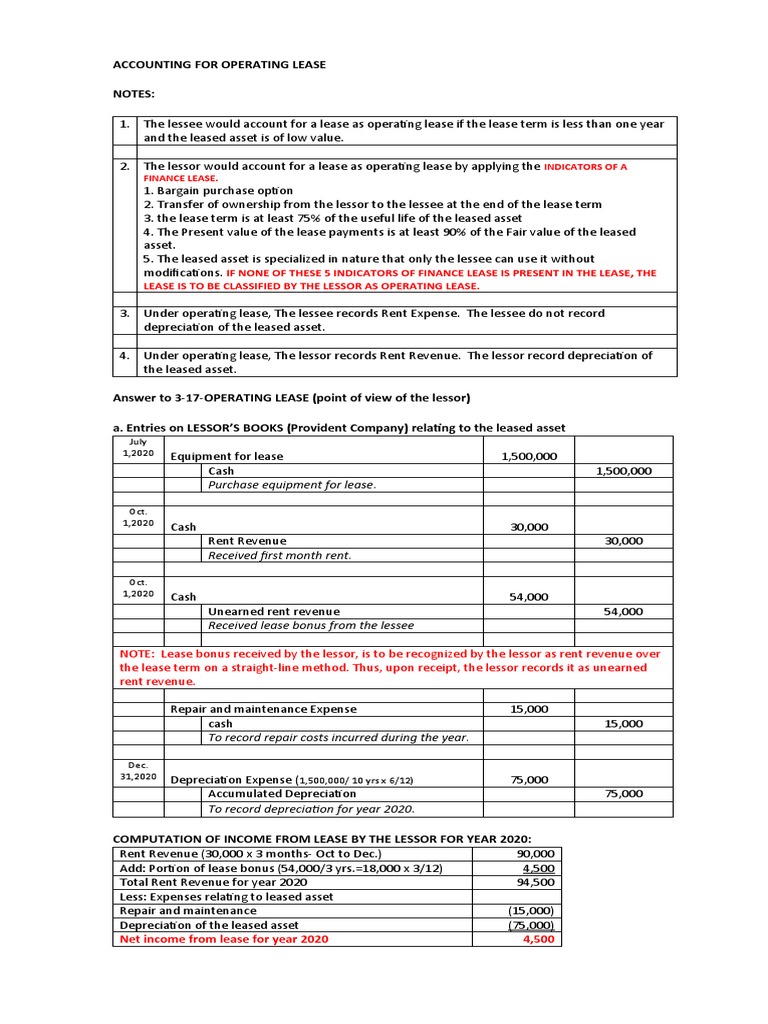 Operating Lease Accounting Overview | PDF | Lease | Renting