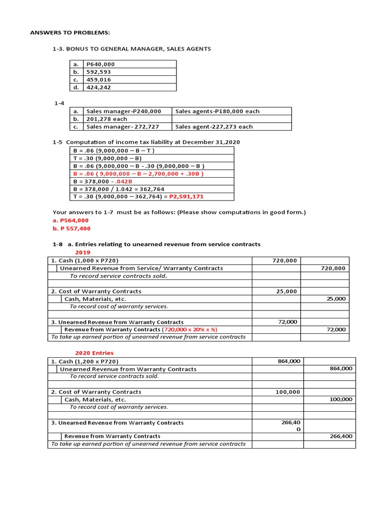 Intacc 3 Ans To Chap 1 Probs | PDF | Finance & Money Management