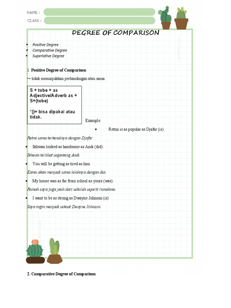 Degree of Comparison | PDF