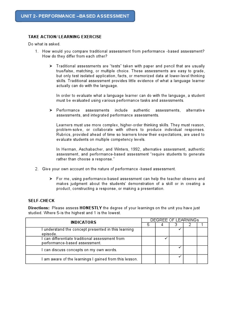 Developing Effective Performance-Based Assessments | PDF | Educational ...