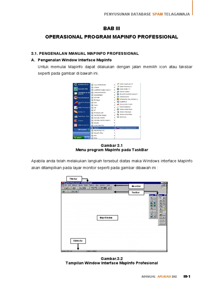 Bab III Operasional Mapinfo 8.0 | PDF