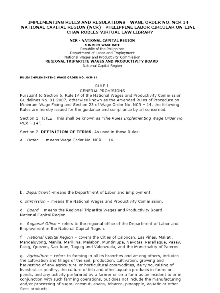 IRR of RA 6727 | PDF | Metro Manila | Injunction