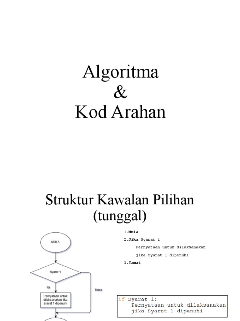 Algoritma & Kod Arahan | PDF