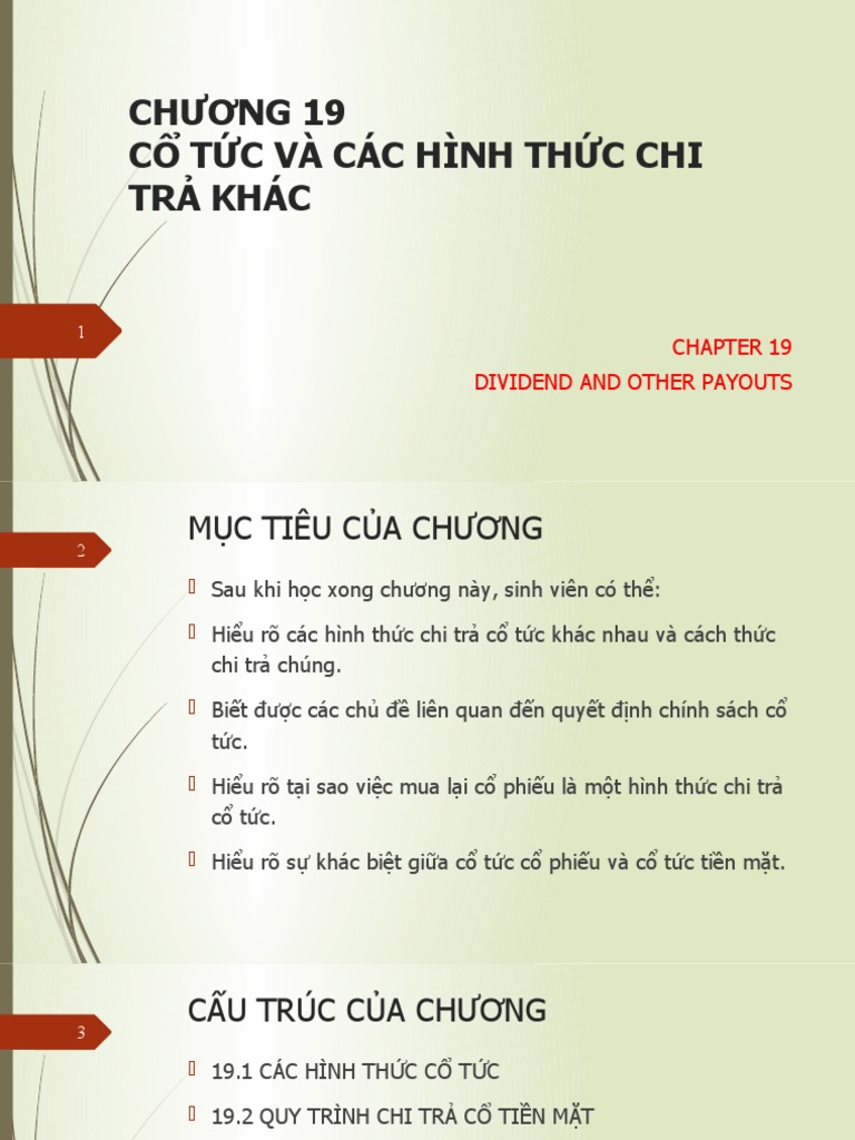 Chapter19 DividendOtherPayouts | PDF
