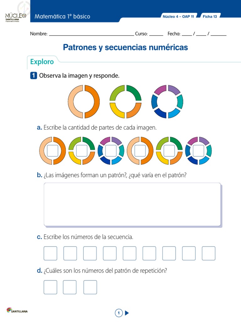 Ficha 13 - Patrones y Secuencias Numericas | PDF