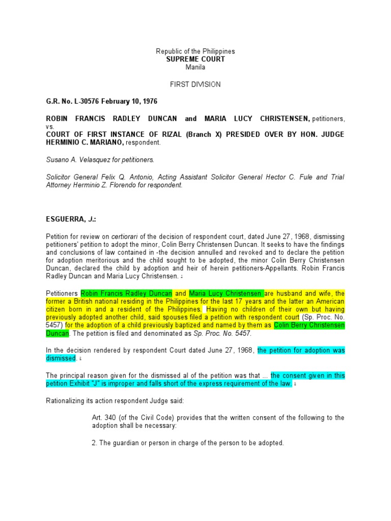 Robin Francis Radley Duncan and Maria Lucy Christensen | PDF | Legal ...