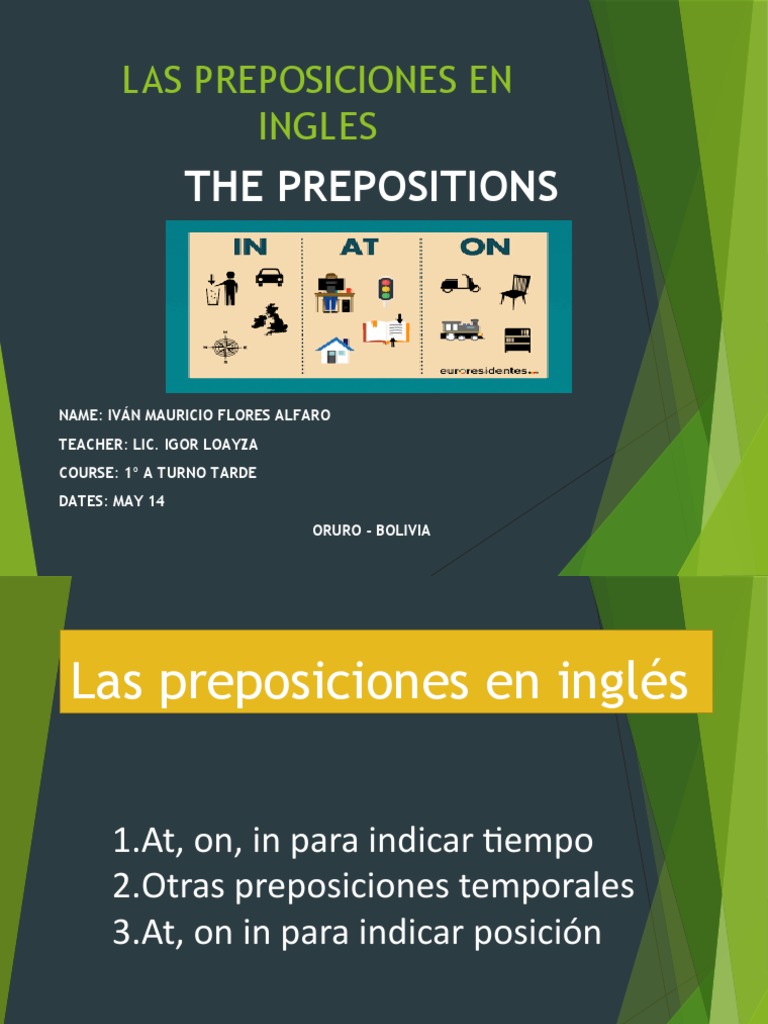 Las Preposiciones en Ingles | PDF | Pascua de Resurrección | Navidad