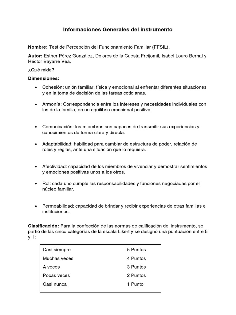 Informaciones Generales Del Instrumento | PDF | Crecimiento personal y ...