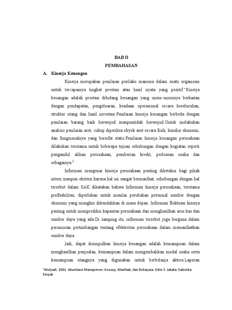 Kinerja Keuangan Perusahaan | PDF | Bisnis | Pengelolaan Keuangan & Uang