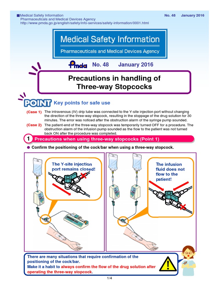 Precautions in Handling of Three-Way Stopcocks: No. 48 January 2016 ...
