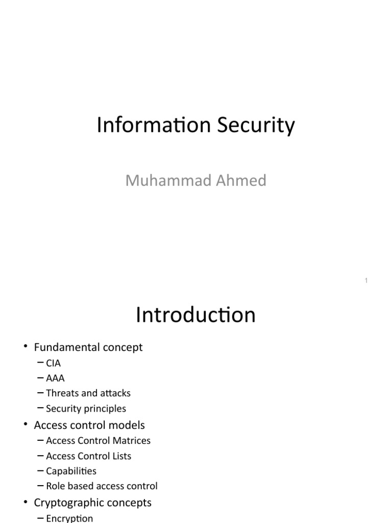 Ch01-Introduction Information Security | PDF | Information Security ...