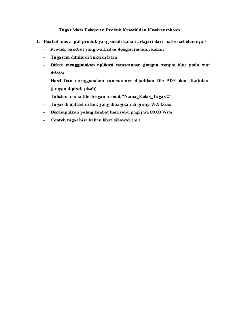 Contoh Tugas PKK | PDF